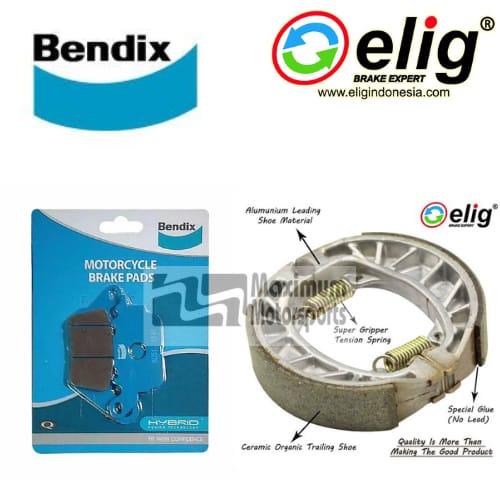Jual KAMPAS REM BENDIX-ELIG/AEROX/MIO M3/LEXI/PAKET DEPAN BELAKANG/ORI ...