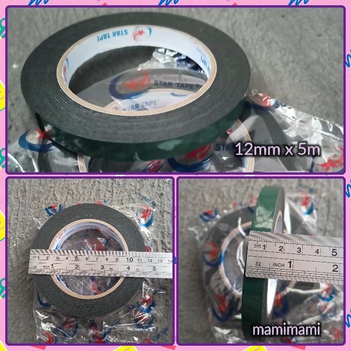 Jual Double Tape Foam Hijau 12mmx 5M / Selotip Busa 1/2 Inchi / 0.5 ...
