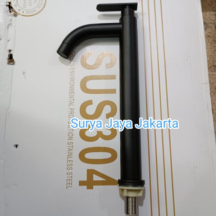 Jual Kran wastafel hitam stainless 30 cm / Keran washtafel hitam ...