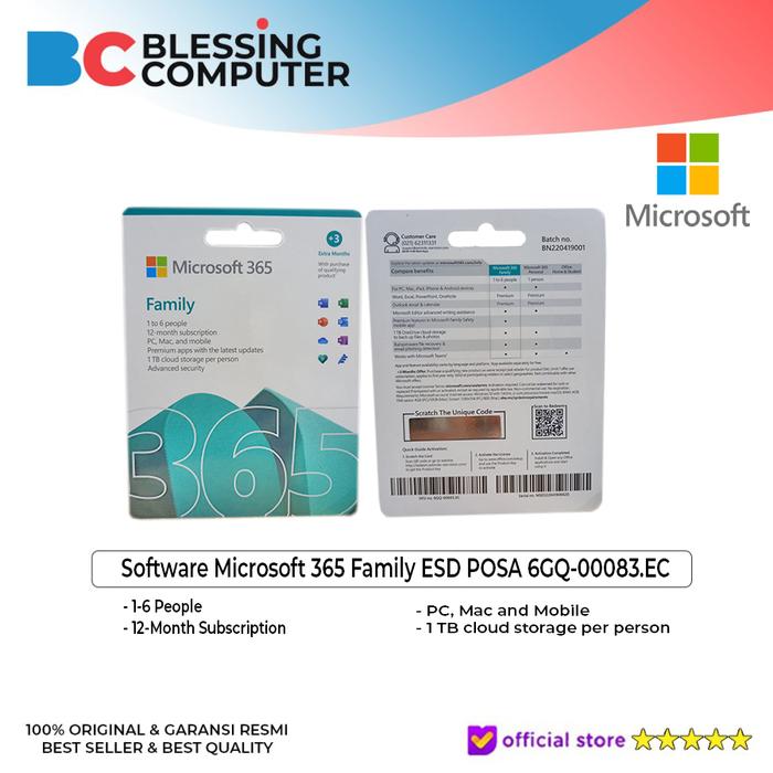 Promo Software Microsoft 365 Family ESD POSA 6GQ-00083.EC Cicil 0% 3x ...