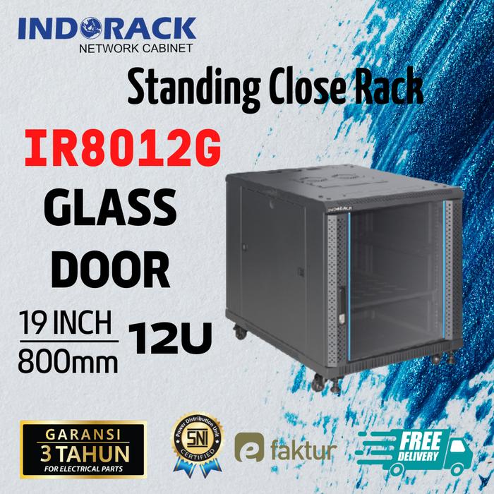 Jual Close Rack INDORACK Glass Door Rack Server 12U Depth 800mm ...