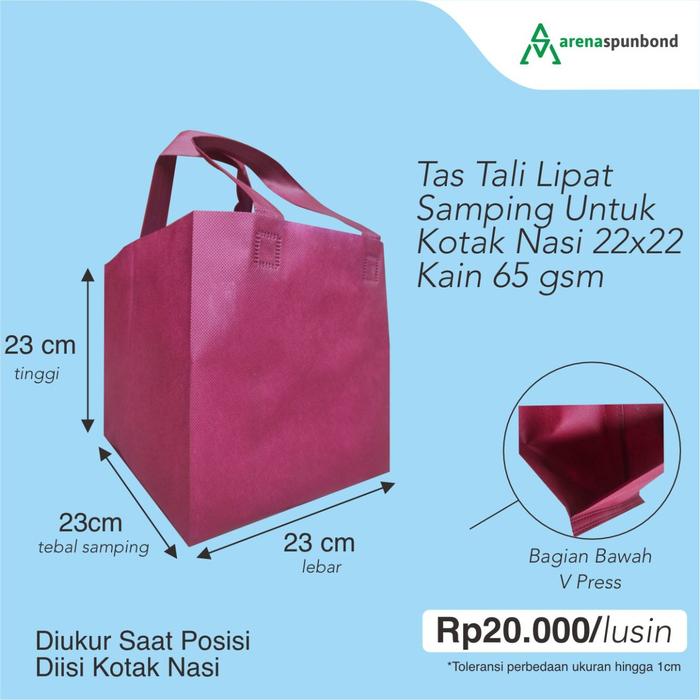Jual Tas Spunbond Press Bawah Lipat Samping Ukuran Tas 23x33x23 65gsm ...