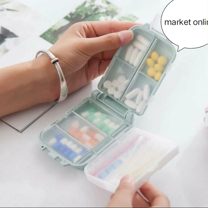Jual Kotak Obat Praktis Tempat Penyimpanan Obat Kapsul pil 8 Sekat ...