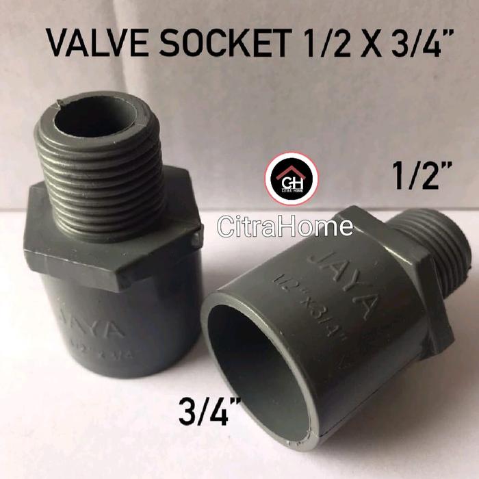 Promo Sok Drat Luar SDL Valve Socket PVC TS 1/2 x 3/4" Jaya - Kota ...
