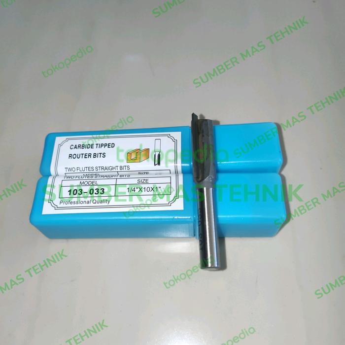 Jual MATA ROUTER STRAIGHT 1/4"X10X1" PISAU KAYU LURUS 10MM TRIMER 103 ...