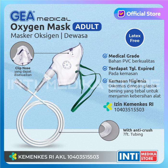 Jual GEA - Oxygen Mask Adult / Masker Oksigen Dewasa - Kota Bandung ...
