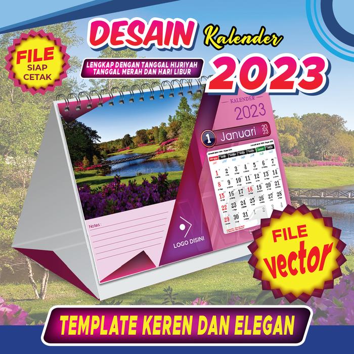 Jual Jual Template Desain Kalender Meja tahun 2023 | FILE VECTOR Ai PDF ...