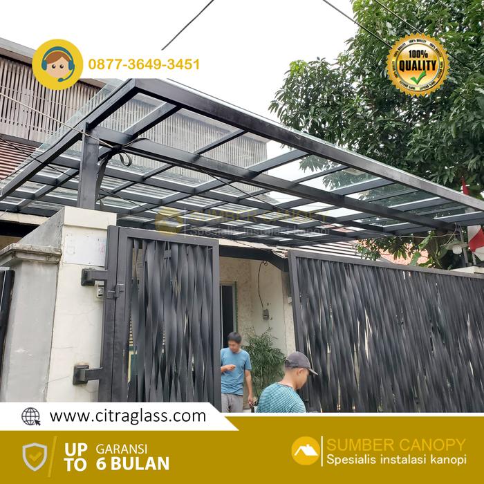 Jual kanopi kaca tempered minimalis rangka besi hollow 5x10 - Jakarta ...