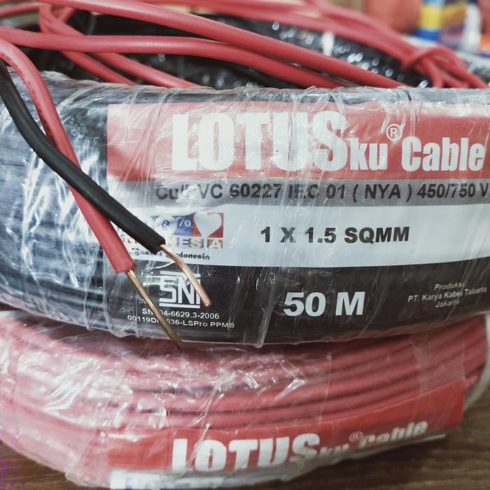 Jual kabel listrik NYA Lotus 1x1.5/kabel tunggal Lotus kawat 1x1.5 ...