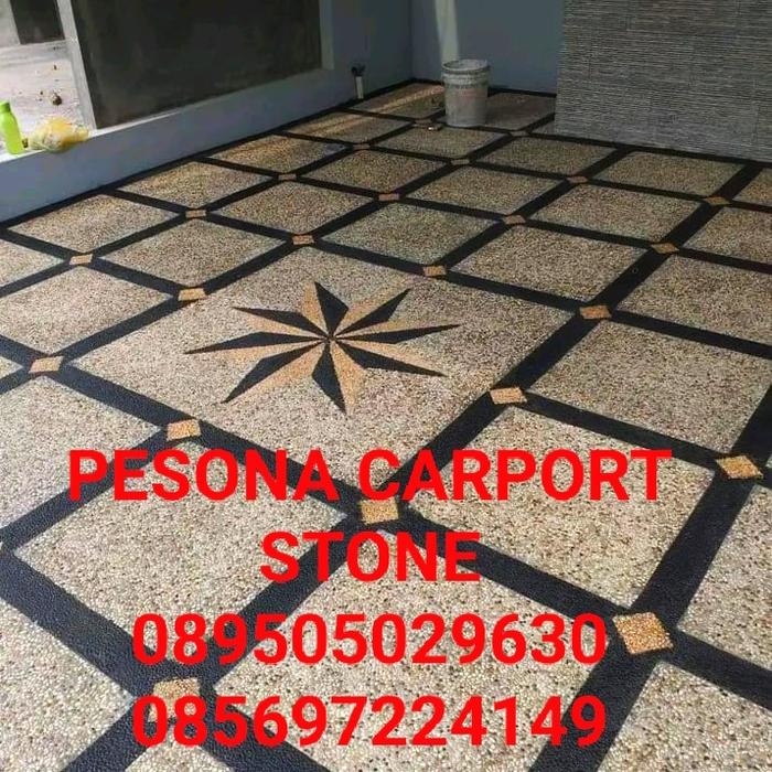 Jual lantai batu alam sikat garasi - Kab. Bogor - pesona carport stone ...