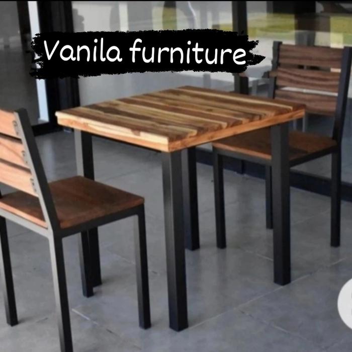 Jual meja caffe/meja ruang tamu/meja depan rumah/meja santai set kursi ...