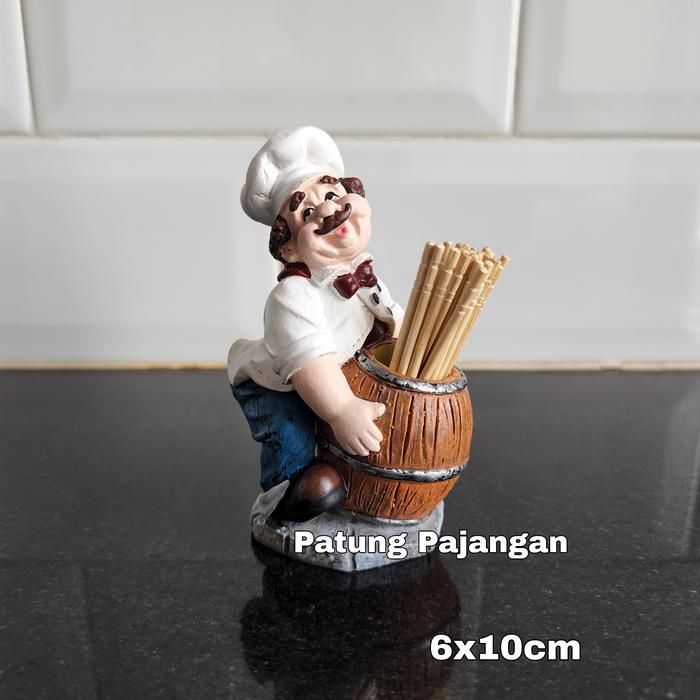 Jual patung koki pajangan chef tempat tusuk gigi tooth dekor hiasan ...