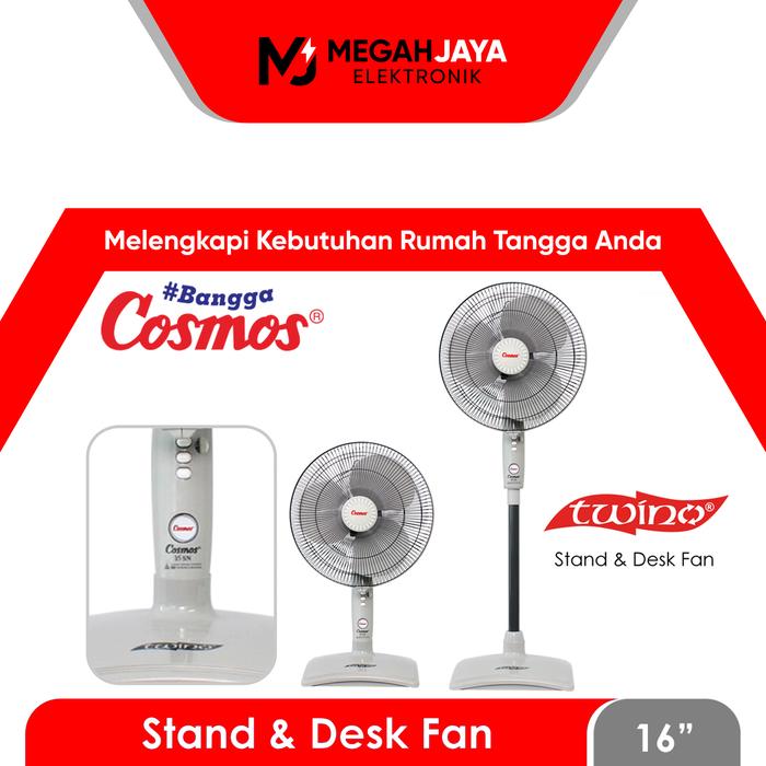 Jual Cosmos Twino 2 In 1 Stand Fan + Desk Fan / Kipas Angin 16-sn (16 ...