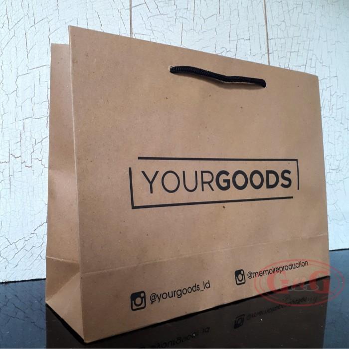 Jual Paper Bag Kraft Custom Print Kecil / Shopping Bag Custom Print ...