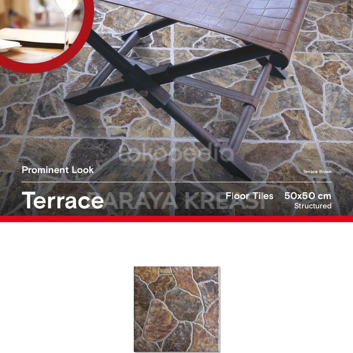 Jual ROMAN KERAMIK LANTAI 50X50 TERRACE BROWN G555400 KW.1 - Kota ...