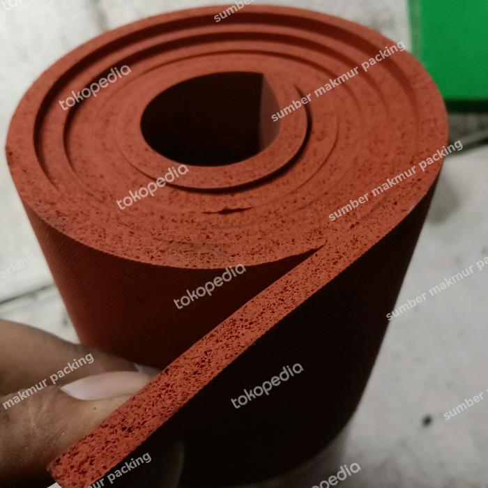 Jual sponge silicone sheet tebal 3mmx1mx1m silicone lembaran merah ...