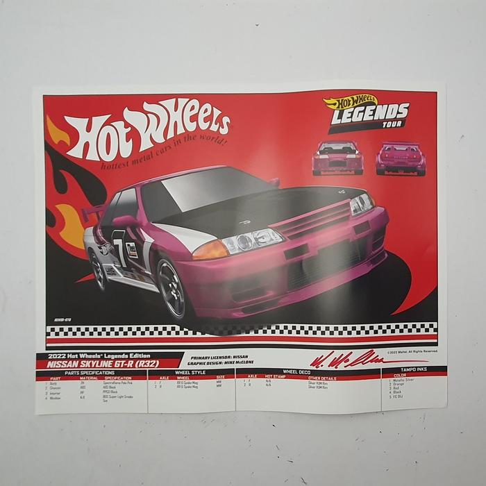 Jual ORIGINAL HOTWHEELS Signed POSTER Nissan Skyline R32 Legends Tour ...