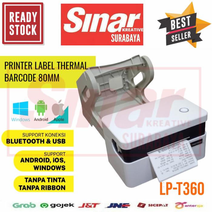 Promo PRINTER LABEL RESI THERMAL 80MM STICKER BARCODE LP-T360 BLUETOOTH ...
