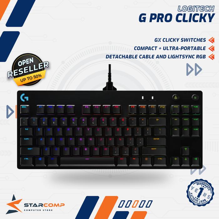 Promo Logitech G Pro Clicky Keyboard Gaming Mechanical TKL RGB Cicil 0% ...