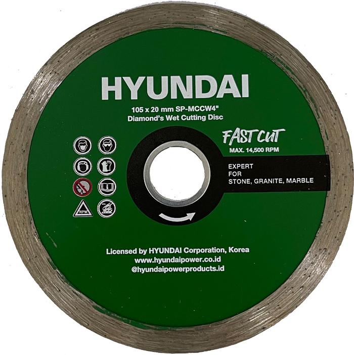 Jual HYUNDAI DIAMOND WET CUTTING DISC 4"/ PISAU POTONG KERAMIK BASAH ...