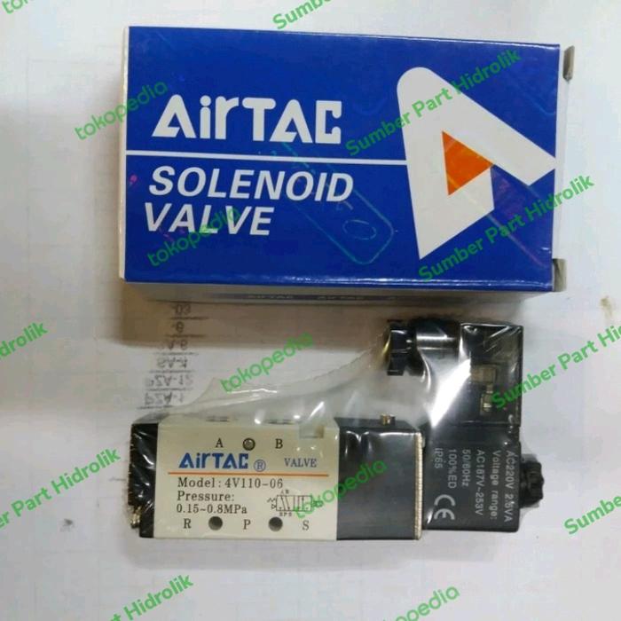 Jual SOLENOID VALVE AIRTAC 4V110-06 / AIRTAC PNEUMATIC 4V110 06 DC24/220v - Jakarta Barat ...