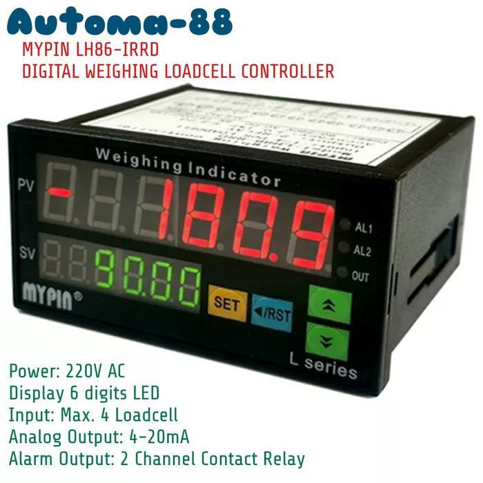 Jual Mypin LH86-IRRD 6 Digits Loadcell Controller Output 4-20mA + 2 Relay - Kab. Bekasi - Automa ...