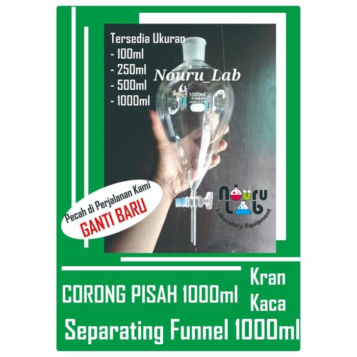 Jual Corong Pisah 1000ml Kran Kaca - Separating funnel 1000ml Kran ...