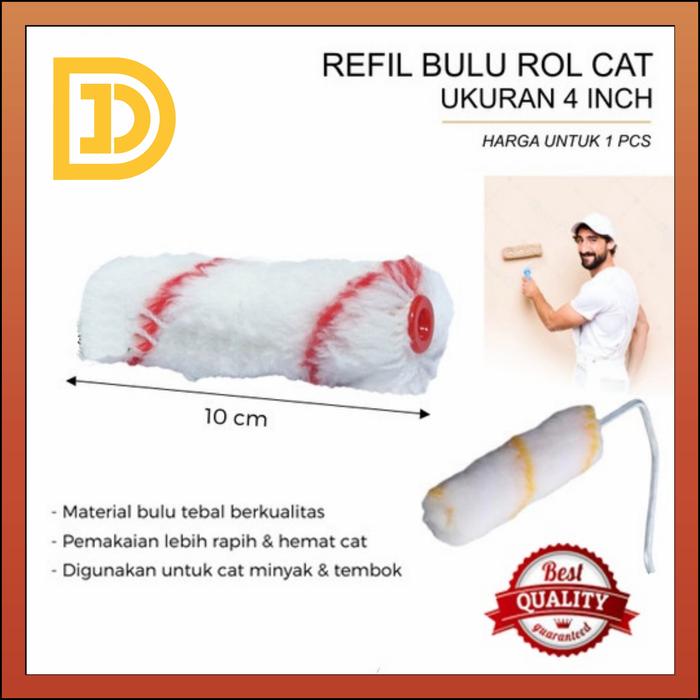 Jual Refill Kuas Roll 4 Inch Bulu Roller Cat Brush Roll Isi Roller Cat ...