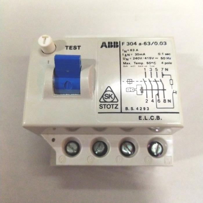 Jual RCCB ELCB 63A 4P 30mA ABB STOTZ ORIGINAL ref. F300 - Kota Surabaya - United Electric ...