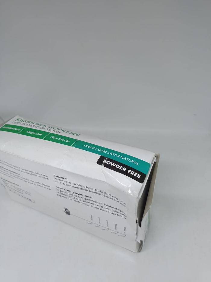 Jual Sarung Tangan Shamrock Supreme Latex Powder Free isi 100 pcs/box ...
