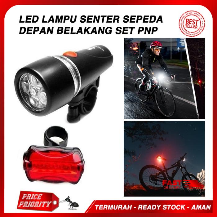 Jual Lampu LED Sepeda Depan Belakang / LED Sepeda Terang BAGUS SET ...