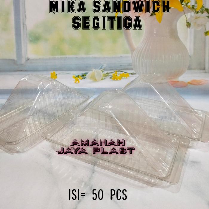 Jual (50pcs) Mika Sandwich Segitiga/ Tray Sandwich Segitiga - Jakarta ...