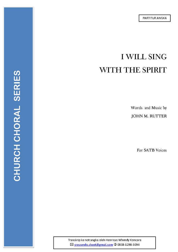 Jual John Rutter - I will sing with the spirit - SATB (not angka ...
