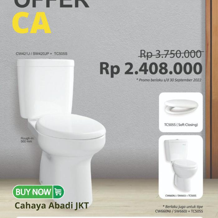Jual Closet Toilet TOTO - CW421J / SW420JP + TC505S - Jakarta Pusat ...