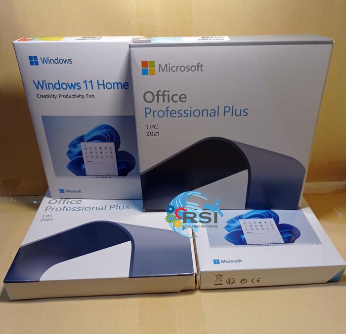Jual Windows 11 home usb box & ms office 2021 pro plus fpp box original ...