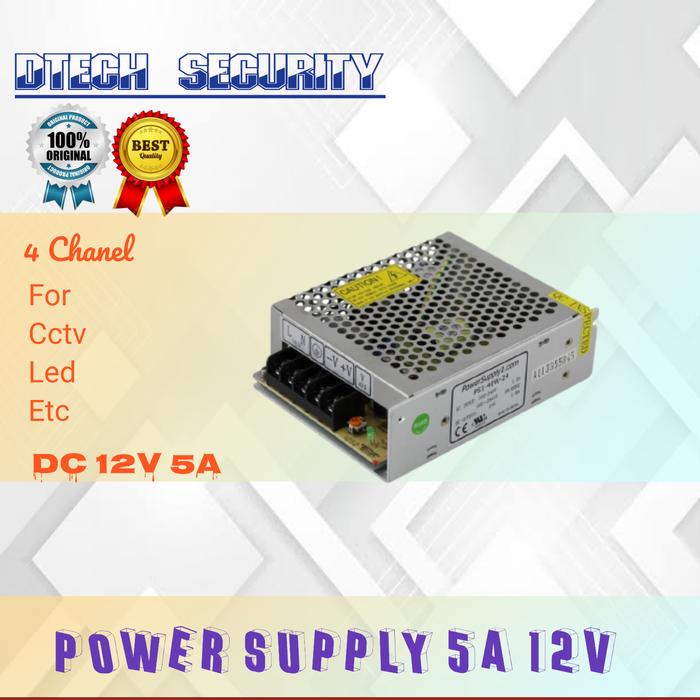 Jual POWER SUPPLY 5A AMPERE DC 12V-POWER SUPPLAY CCTV DC 12V-5A JARING ...