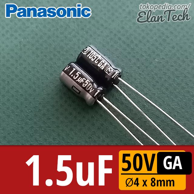 Jual Elco 1.5uF 50V Panasonic GA 1.5 uF 4x8mm Kapasitor Capacitor ElanTech - Jakarta Pusat ...