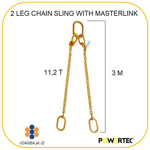 Jual 2 LEG CHAIN SLING + MASTERLINK. 11,2 TON X 3 M POWERTEC - Kota ...
