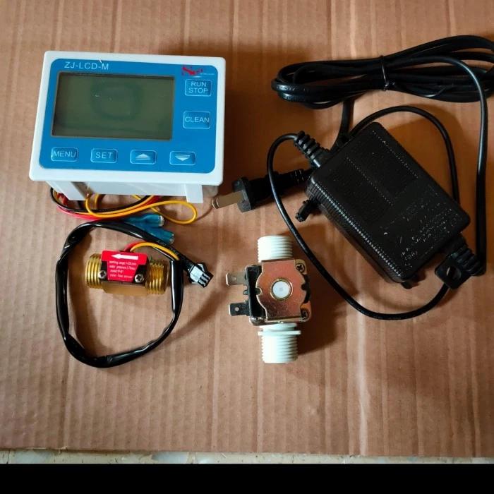 Jual Digital Flow Meter Control Water Oil Sensor ZJ-LCD-M Komplit Set 1 ...