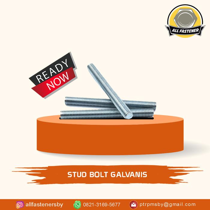Jual STUD BOLT GALVANIS (PUTIH), M16 X 1000MM - P2.00 (AS DRAT / FULL ...