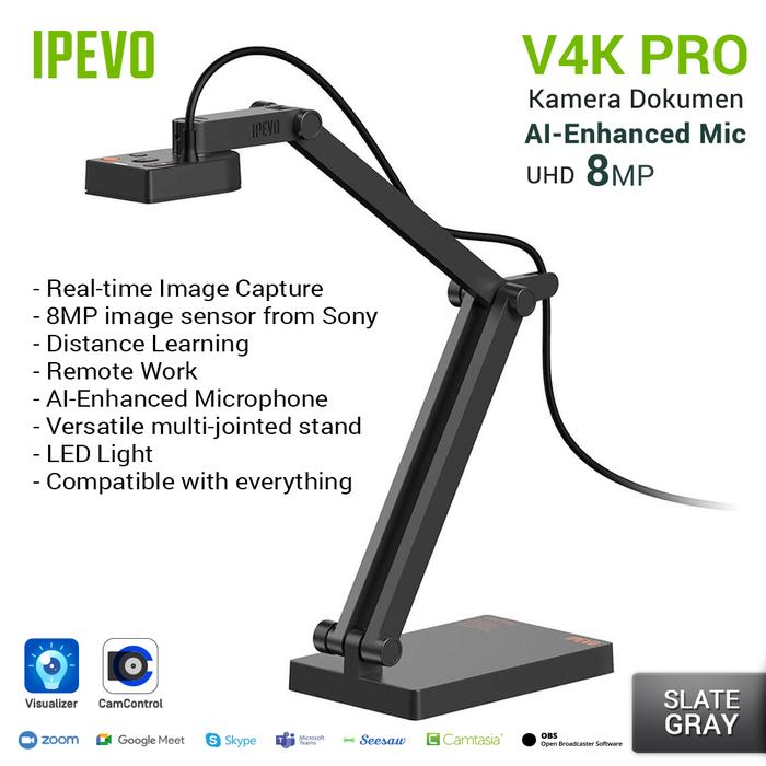 Promo IPEVO V4K PRO UHD USB Kamera Dokumen dengan AI-Enhanced Mic Cicil ...