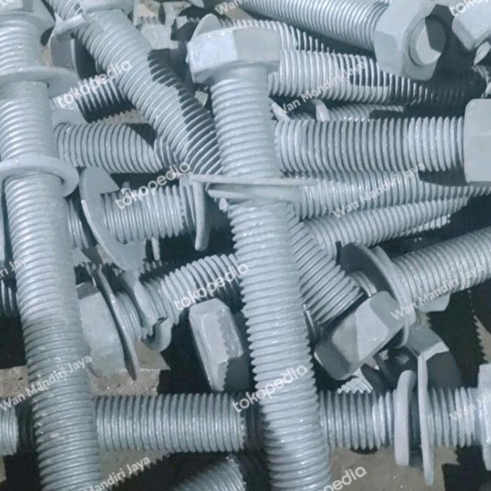 Jual Baut mur baja 8.8 HDG full drat m20 x 100 mm - Jakarta Pusat - Wan Mandiri Jaya | Tokopedia