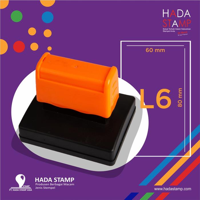 Jual Stempel Cap Warna Flash Otomatis Stampel Tinta Anti Air L6 8 x 6 ...