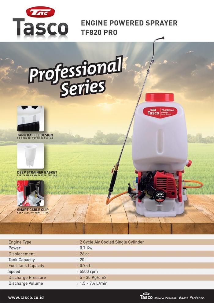 Jual Tasco Alat Semprot Bensin TF 820 PRO Sprayer Engine 2 Tak 20 L ...