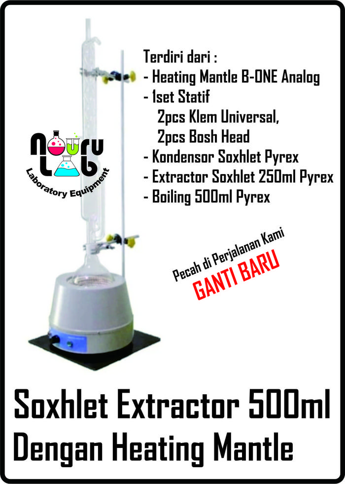 Jual Soxhlet Extractor 500ml Dengan Heating Mantle - Kab. Bandung ...