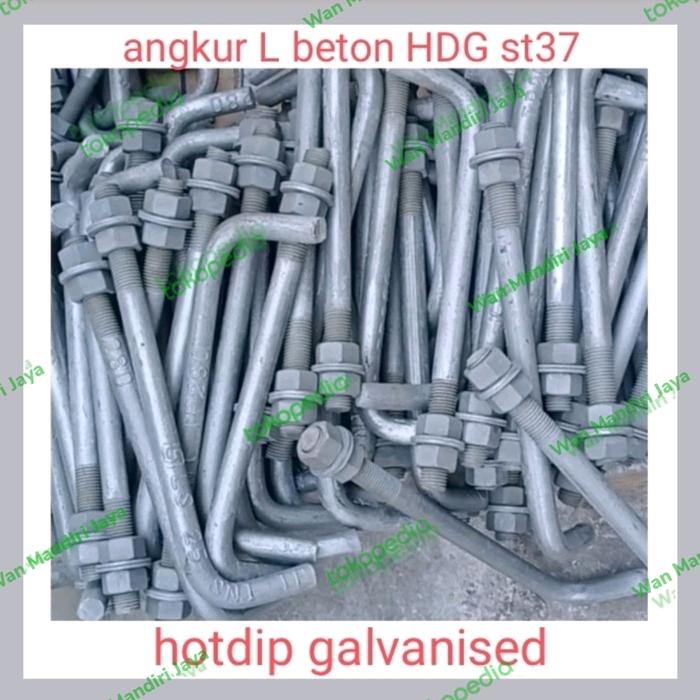 Jual angkur L beton HDG m16 x 40cm x 10cm 2mur + 2ring ( Galvanis ...