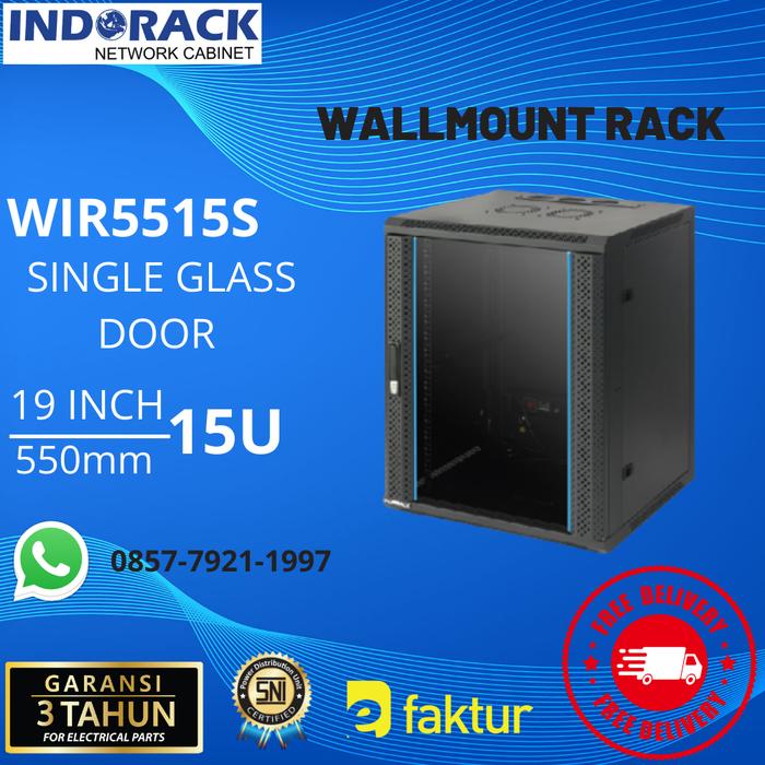 Jual Indorack Wallmount Rack WIR5515S 15U 550mm Rak Server Internet ...