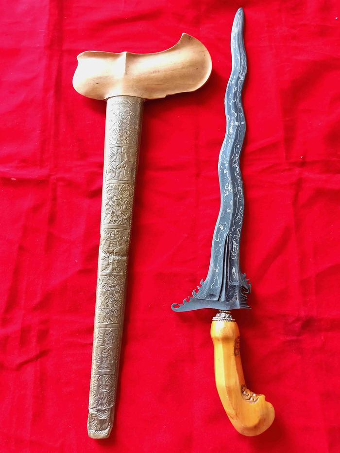 Jual Keris Luk 7 Pusaka Balebang Pamor Kulit Semangka Asli Koleksi ...
