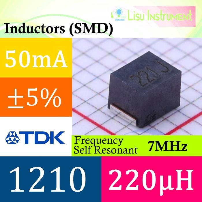 Jual 220uH 1210 50mA ±5% 21Ω 7MHz Unshielded Inductor SMD TDK - Kota Depok - Lisu Instrument ...