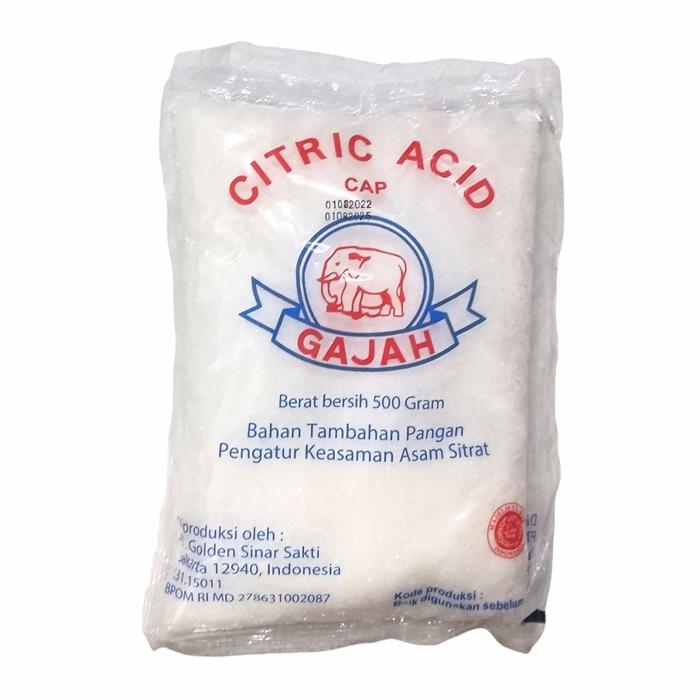 Jual CITRIC ACID 50 GR CAP GAJAH ASAM CITRUN SITRAT PENGATUR KEASAMAN ...